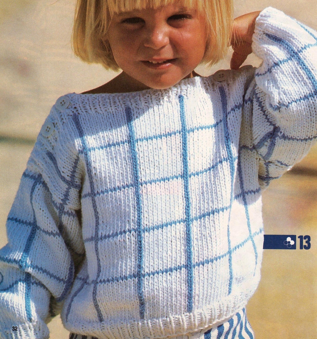 Vintage Knitting Pattern Children Sweater Childrens Knit Sweater Knit ...