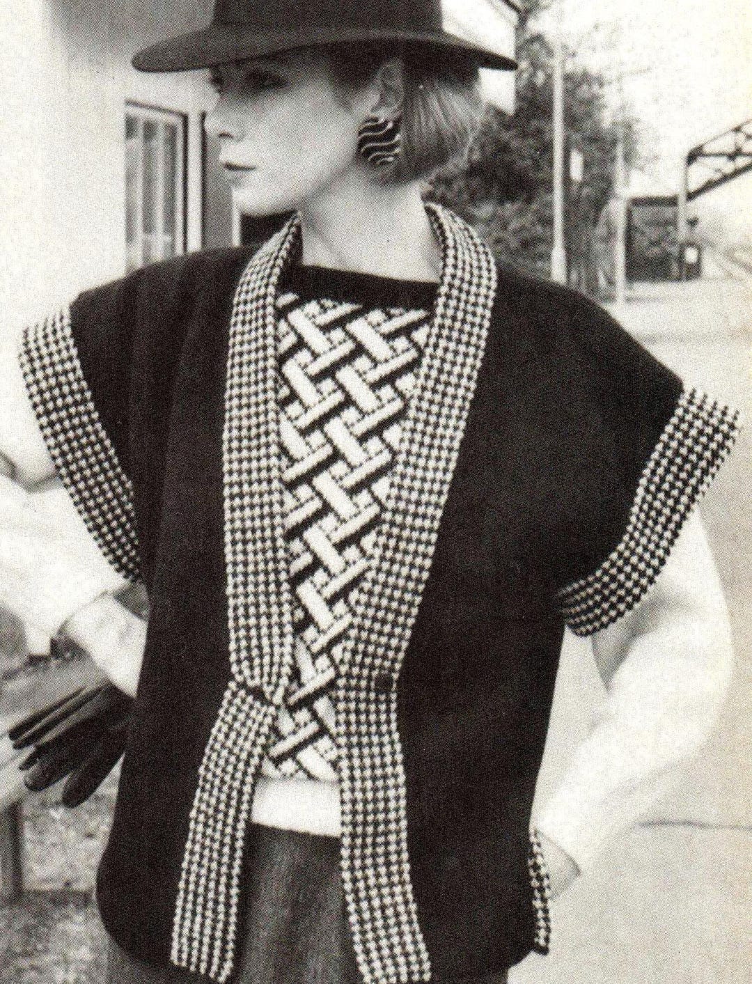 Vintage Knitting Pattern Women Patterned Sweater and Sleeveless Jacket ...