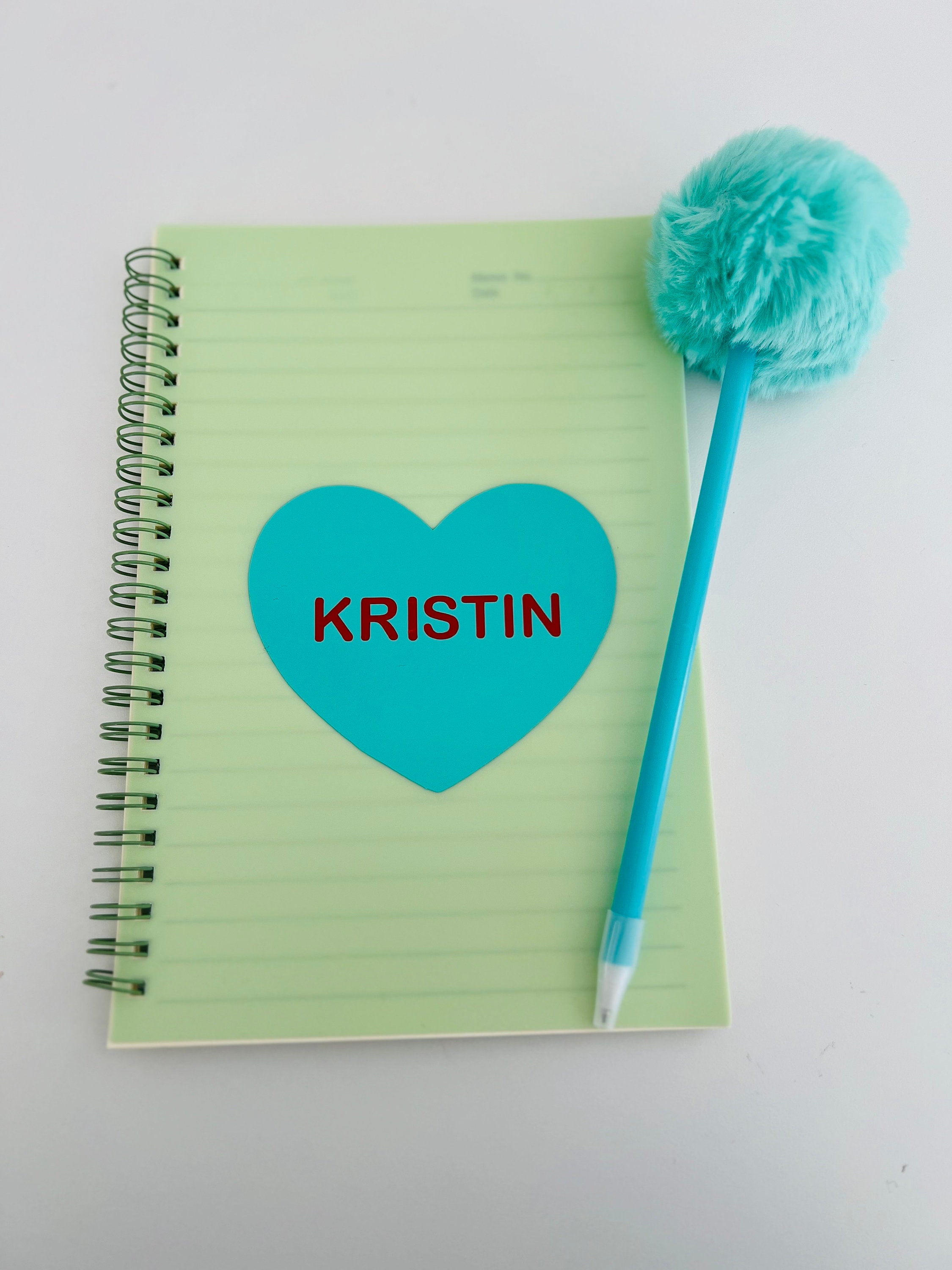 Personalized Valentine Notebook and Pen Set, Conversation Heart Gift ...