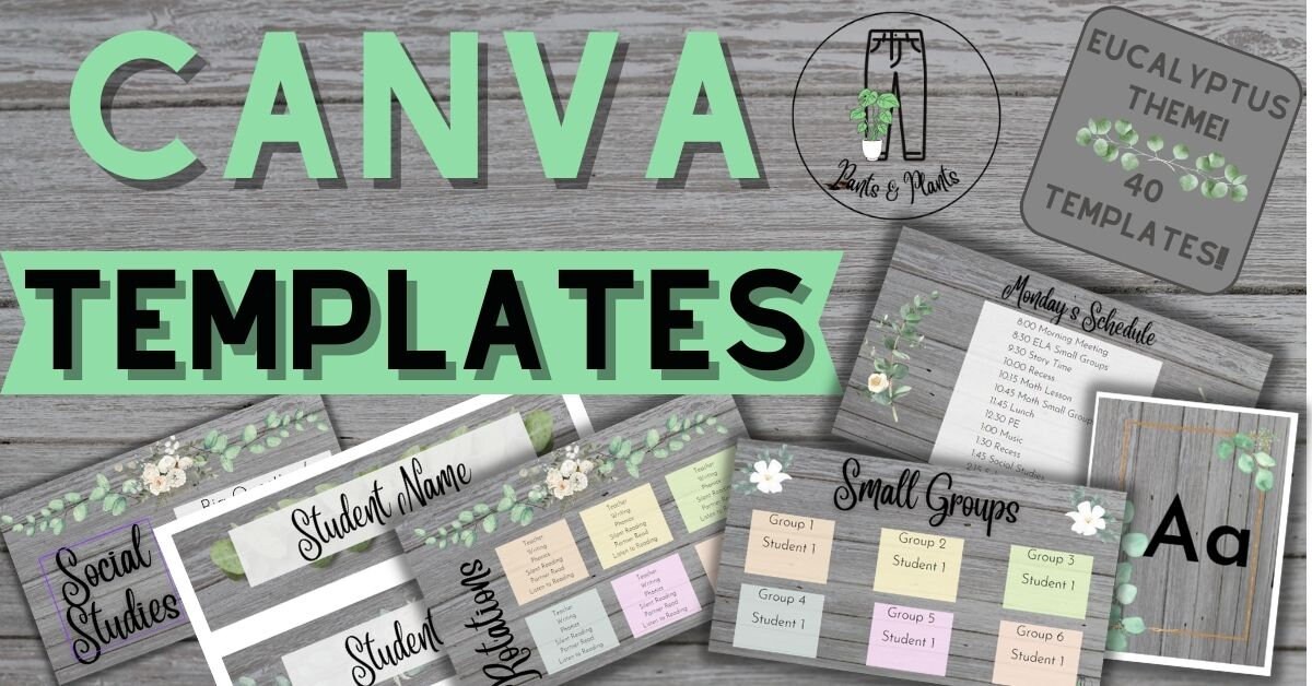 Editable Eucalyptus Themed CANVA Template for Classroom Agenda - Etsy