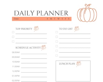 Daily Fall Planner - Etsy