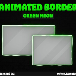 Animated Green Neon Webcam Border 16x9 & 4x3 Twitch, Youtube - Etsy