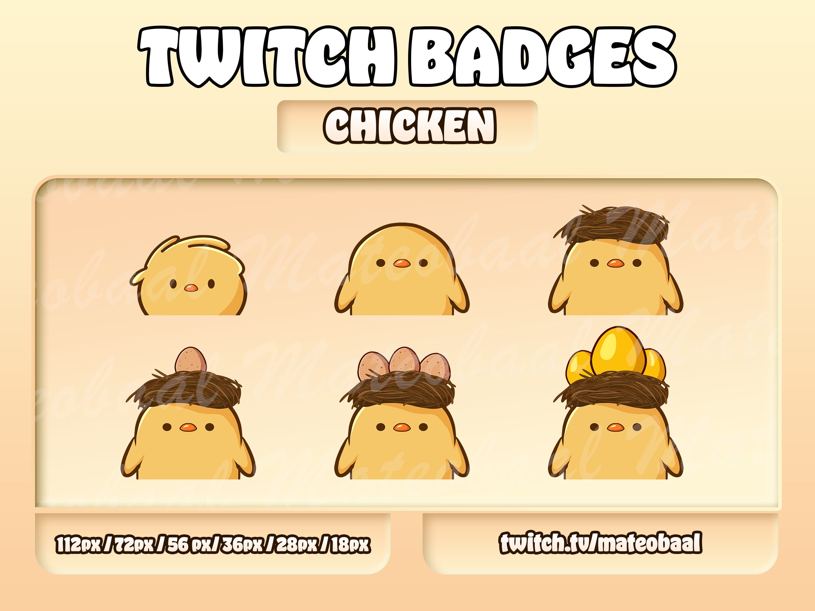 Kawaii Chicken / Bit Badges Twitch - Etsy