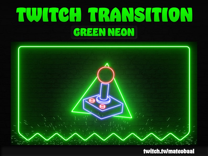 Animated Green Neon Twitch Overlays, Transition, and Scenes Stream ...