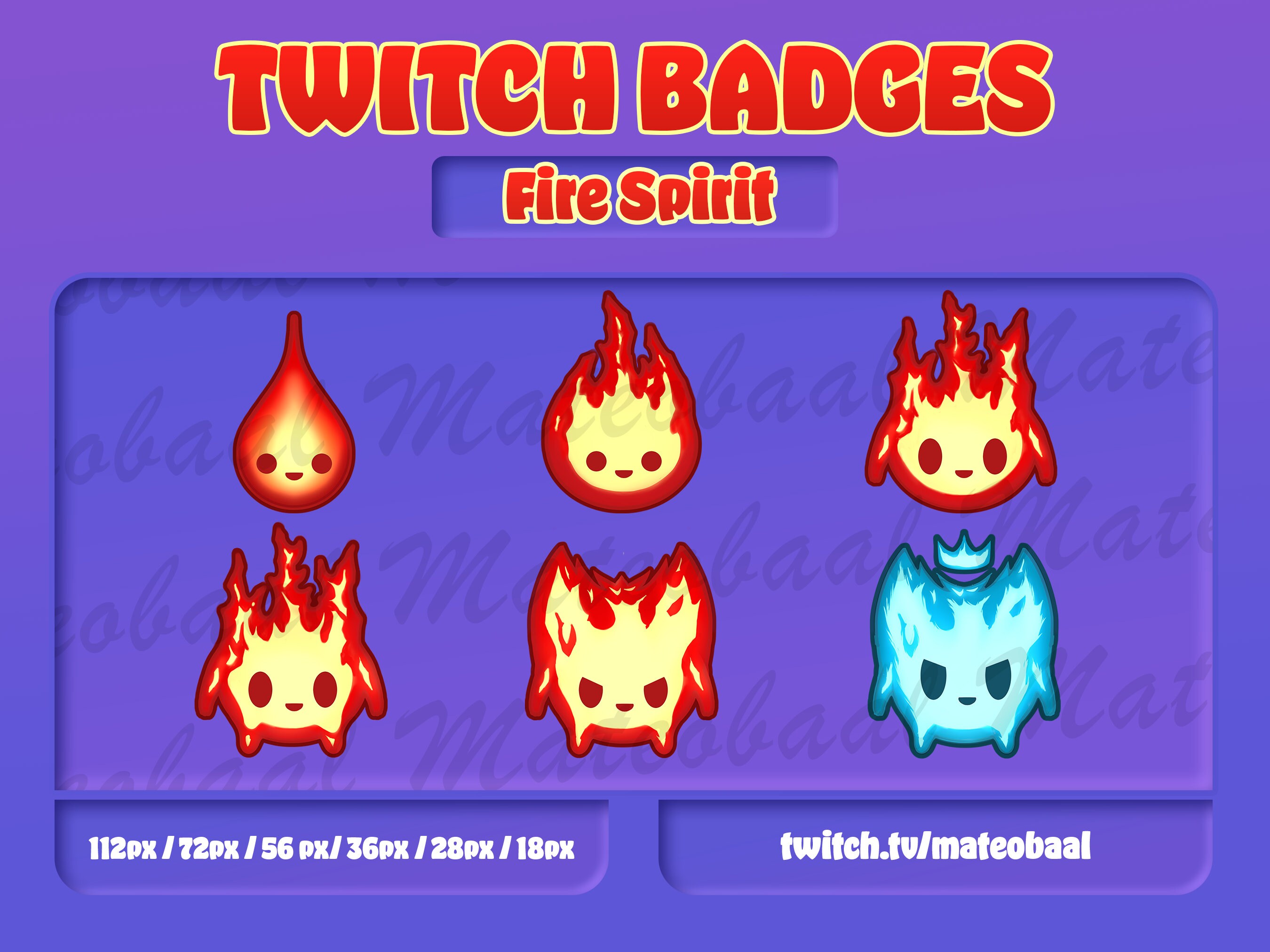 Cute Fire Spirit / Bit Badges Twitch - Etsy