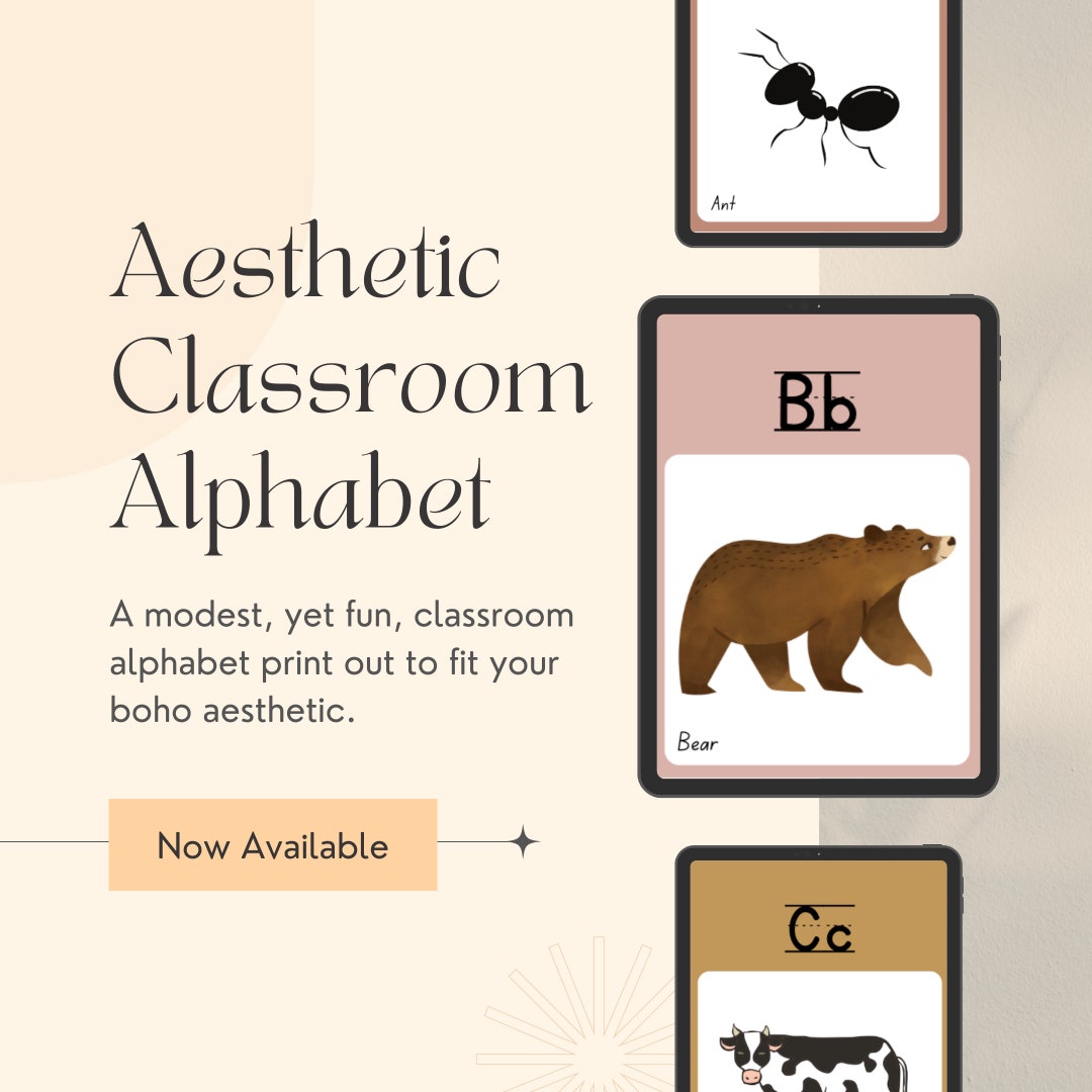 Minimalistic Classroom Alphabet Print Out - Etsy