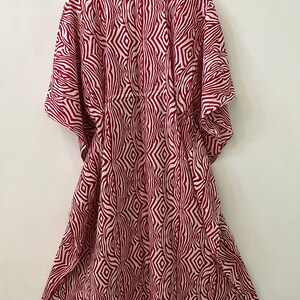 Red Comfy Kaftan Dress | Hand Block Printed Katan | Red Kaftan Dress ...