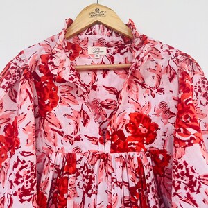 Summer Red Flower Printed Maxi Dress - V Neckline Boho Maxi Dress - 3 ...