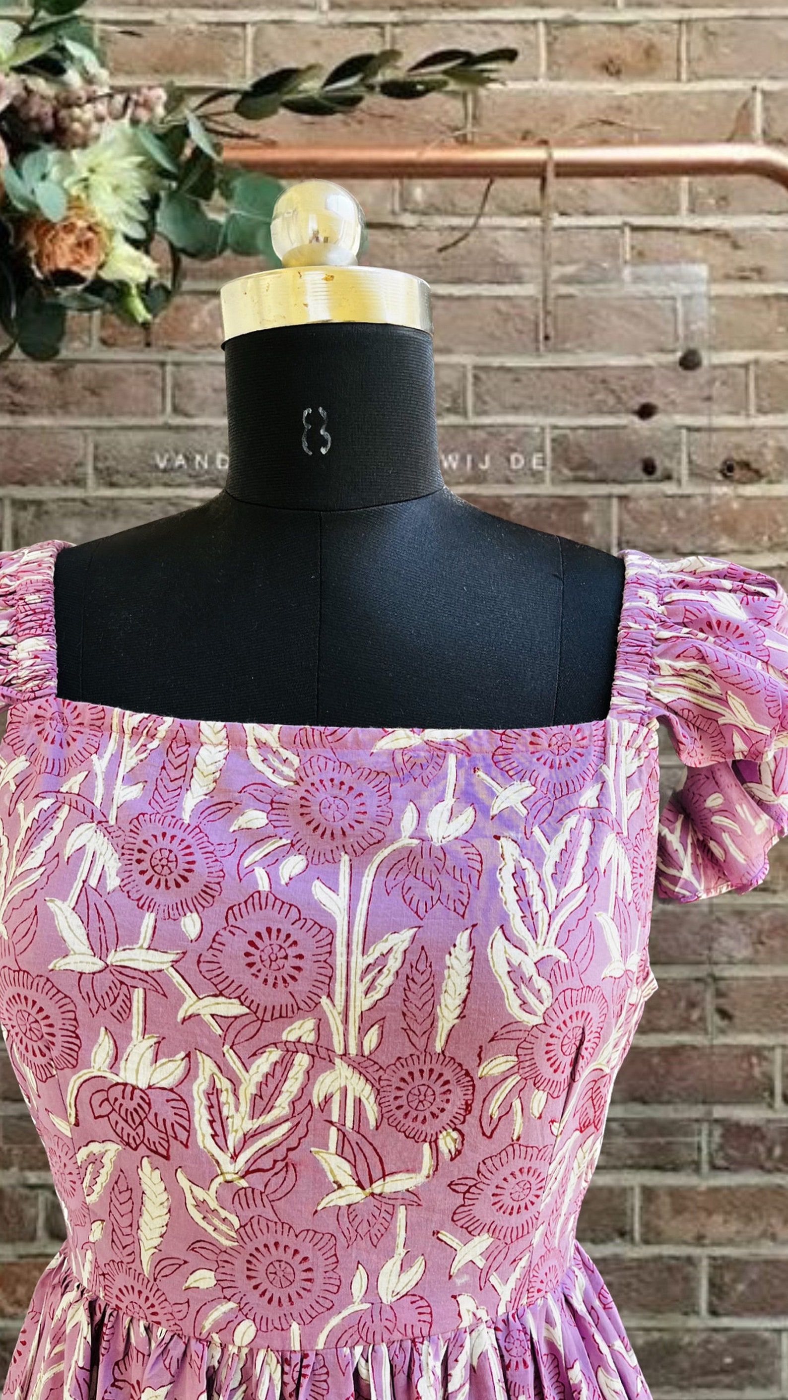 Hand Block Printed Dress | Floral Dresses | Unique Back Design Dress ...