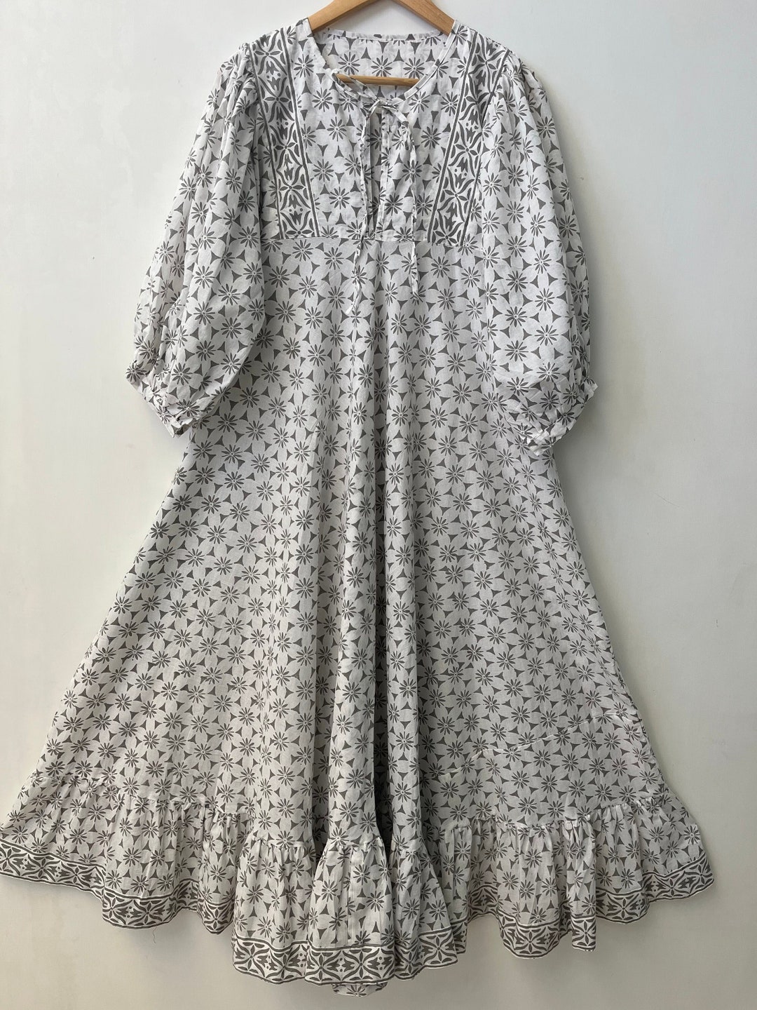 Cotton Long Maxi | Hand Block Print Dress | Bohemian Maxi Gown - Etsy