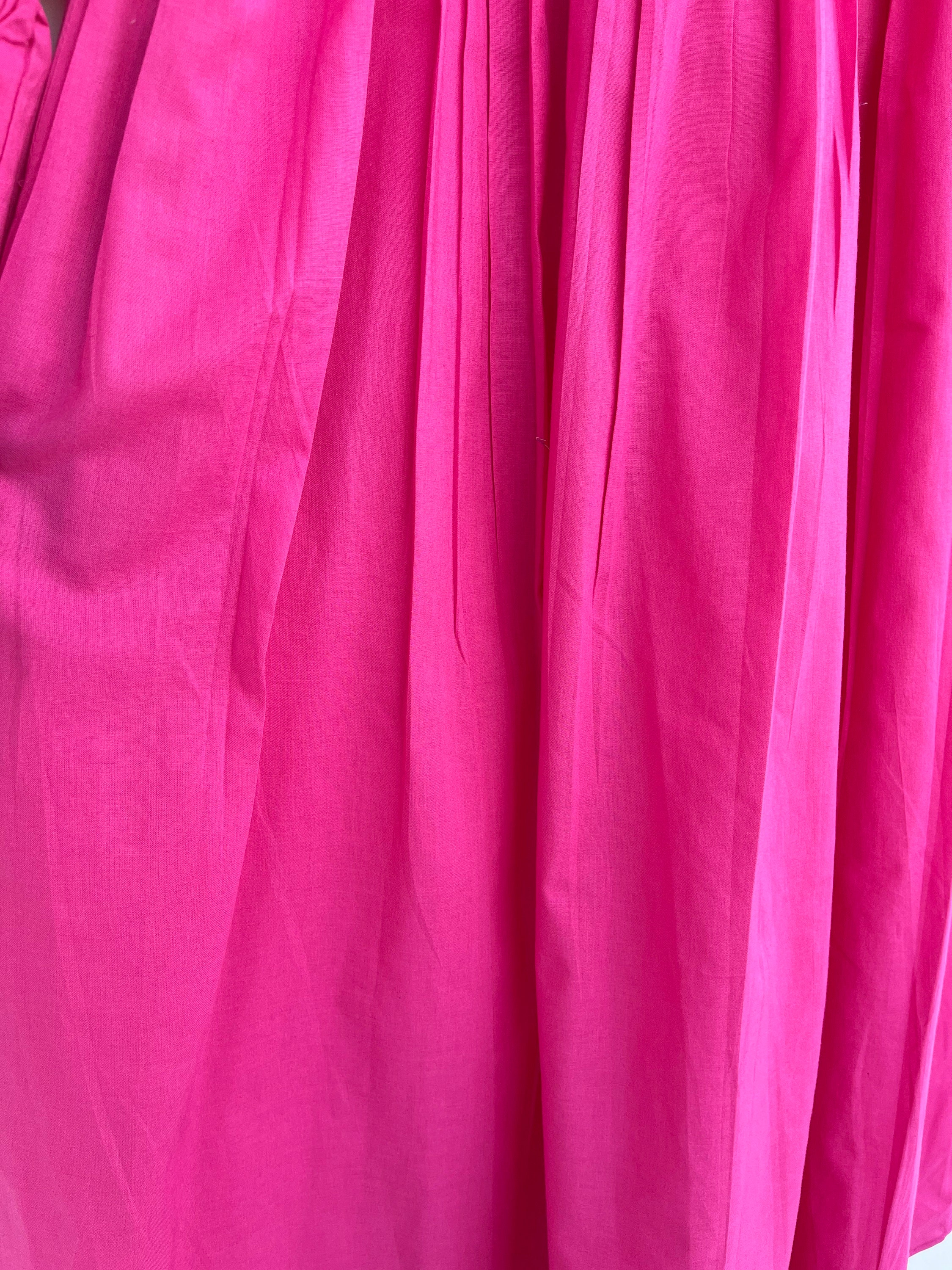 Pink Solid Shirred Dress | Indian Cotton Dresses | Boho Cotton Dress ...