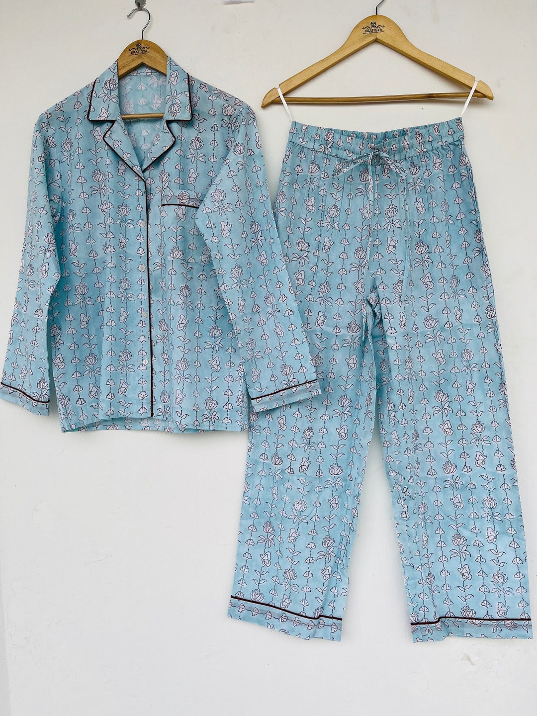Hand Block Printed Pj Sets | Cotton Sets | Pajama Sets | Cotton Shirt ...