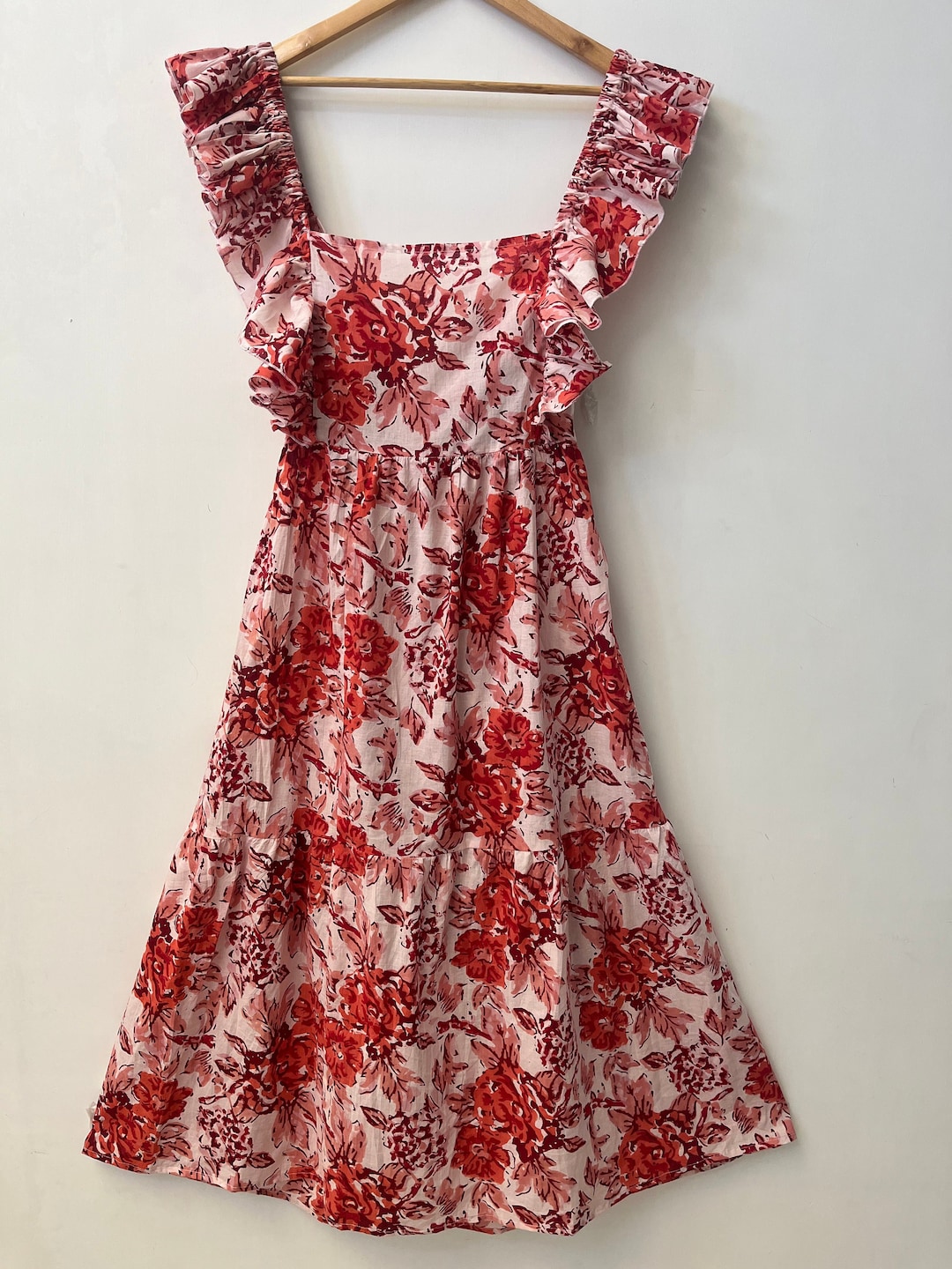 Cotton Long Dress | Hand Block Print Maxi | Floral Gown | Unique Back ...