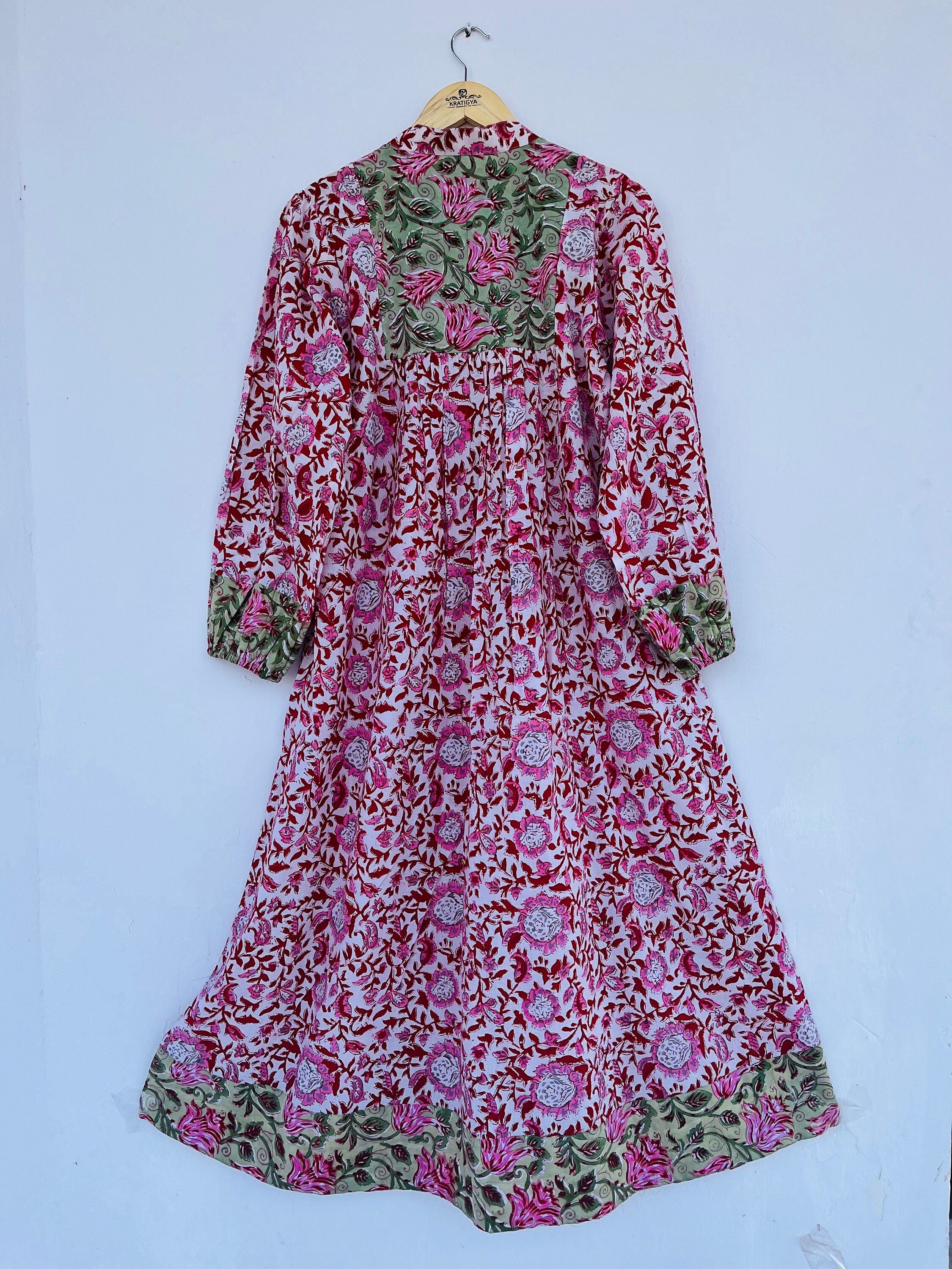 Beautiful Indian Cotton Printed Long Dress Hand Block - Etsy