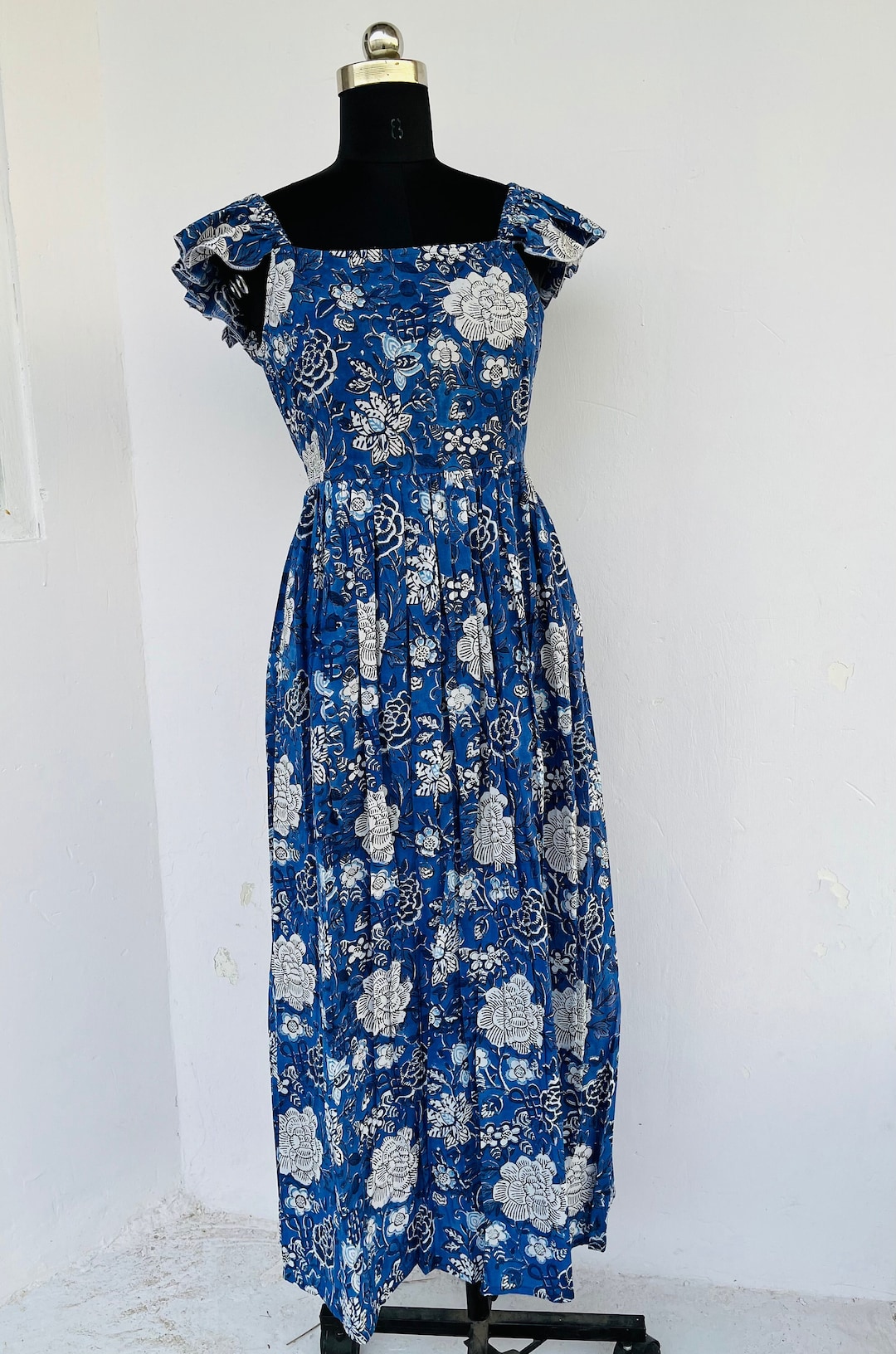 Hand Block Printed Dress | Floral Dresses | Unique Back Design Dress ...