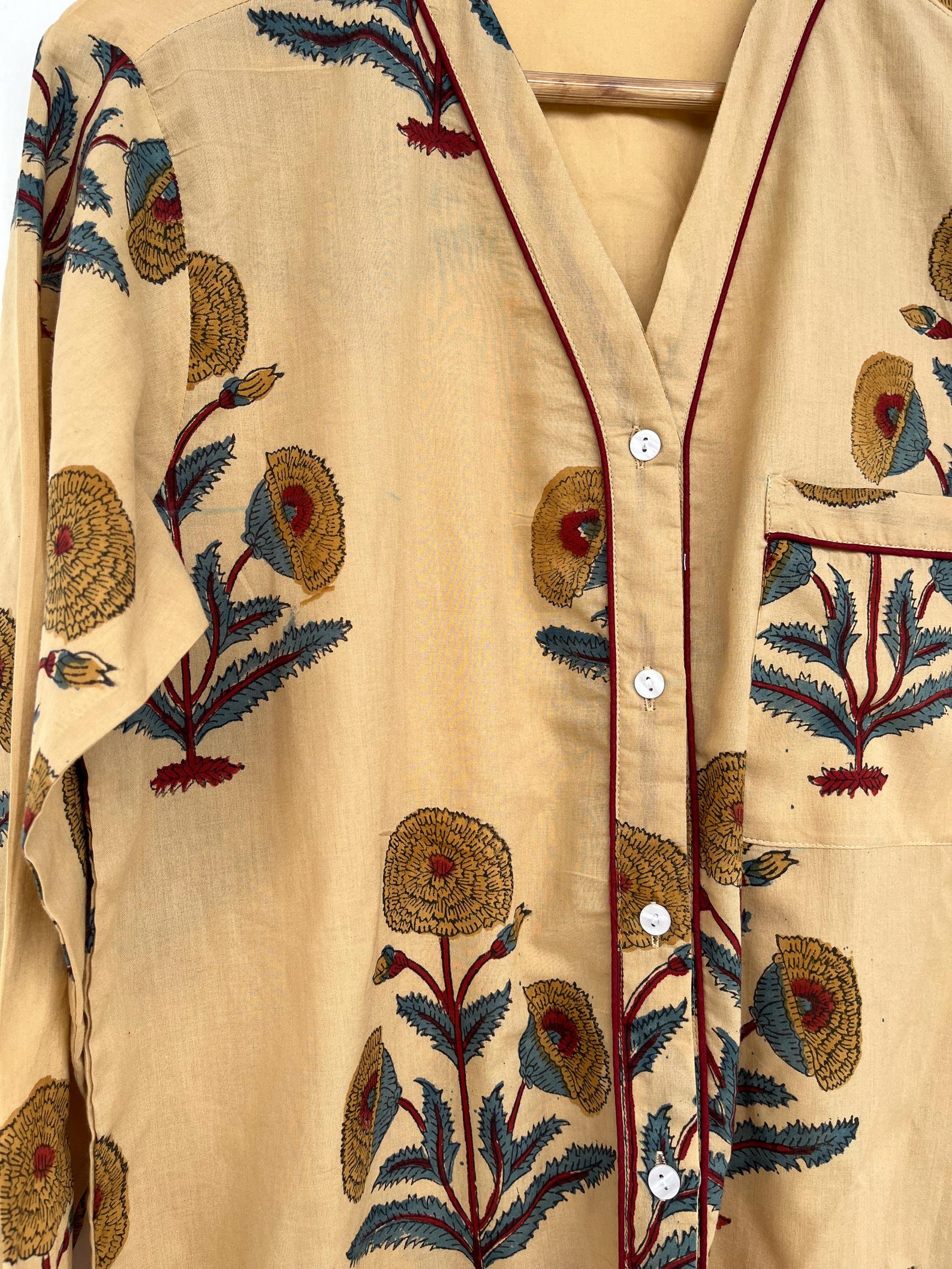 Hand Block Printed Pj Sets | Cotton Sets | Pajama Sets | Cotton Shirt ...