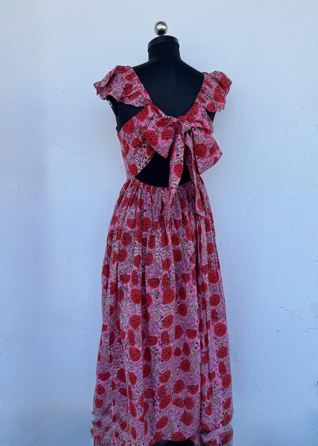 Hand Block Printed Dress | Floral Dresses | Unique Back Design Dress ...
