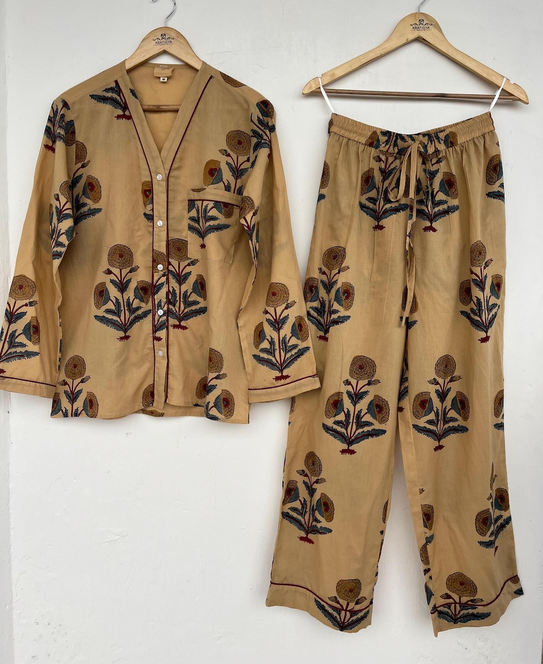 Hand Block Printed Pj Sets | Cotton Sets | Pajama Sets | Cotton Shirt ...