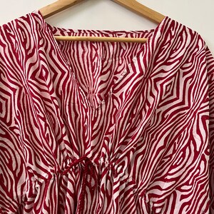 Red Comfy Kaftan Dress | Hand Block Printed Katan | Red Kaftan Dress ...