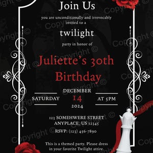 Twilight Birthday Party Invitation, Twilight Themed Party, Twilight ...