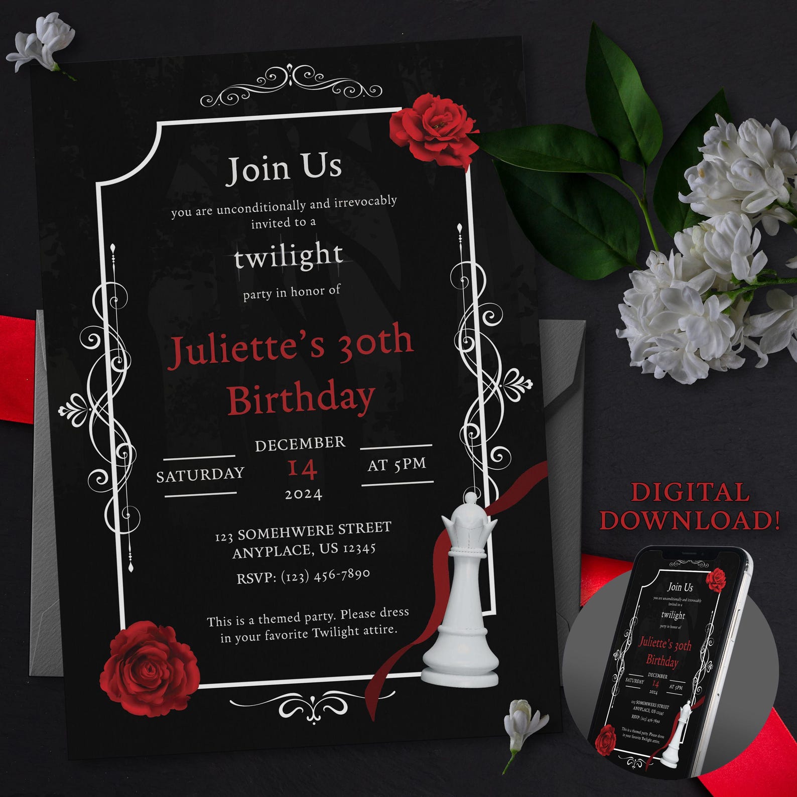 Twilight Birthday Party Invitation, Twilight Themed Party, Twilight ...