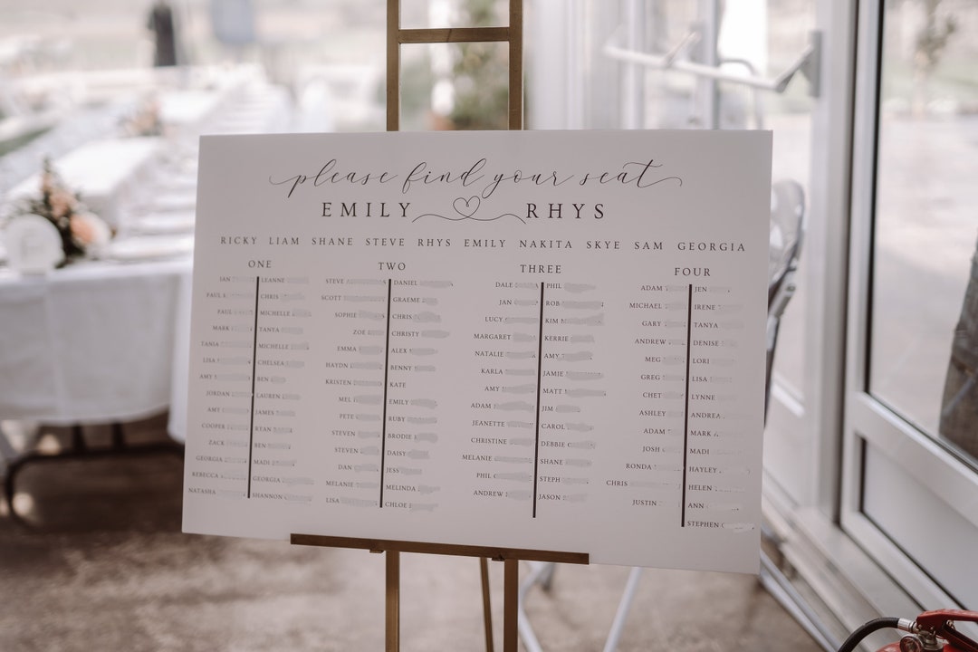 Wedding Seating Chart A1 Size - Etsy