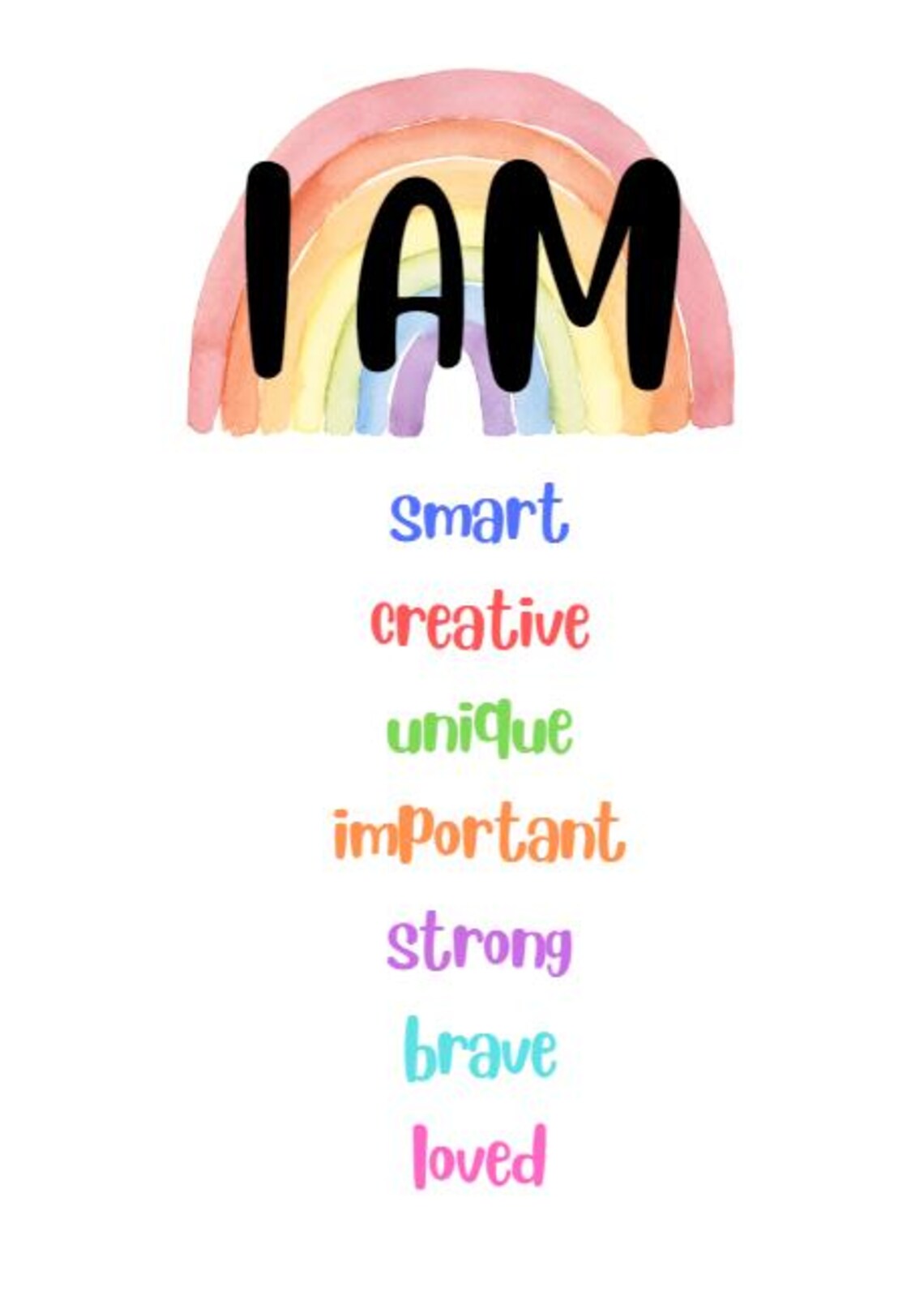 Daily Affirmations for Children BOLD (A4 Size) - for Classrooms or ...