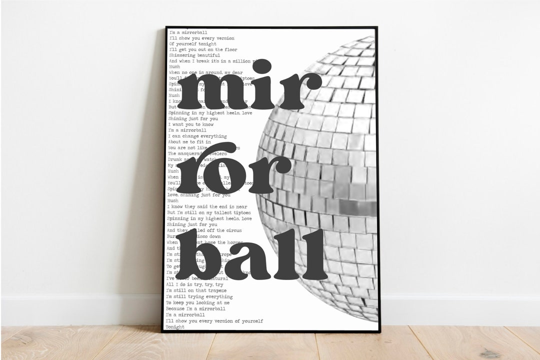 Mirrorball Swiftie Taylor Poster Lyrics Swift Disco Ball Preppy Print ...