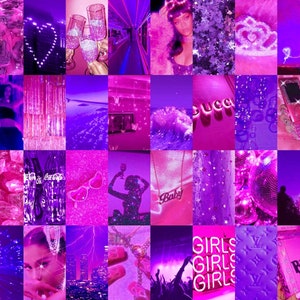 100pc Boujee Pink and Purple Aesthetic Pinterest Photo Wall - Etsy