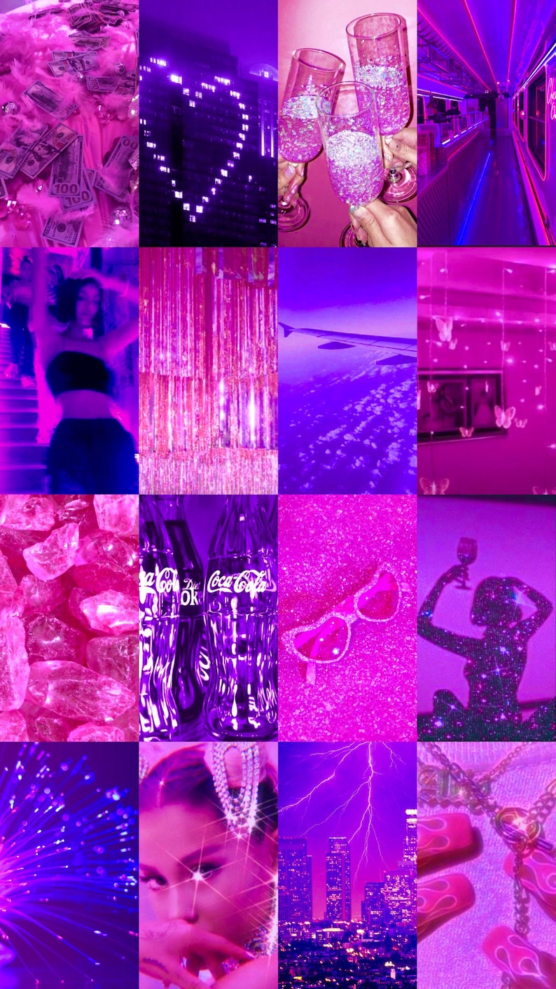 100pc Boujee Pink and Purple Aesthetic Pinterest Photo Wall - Etsy