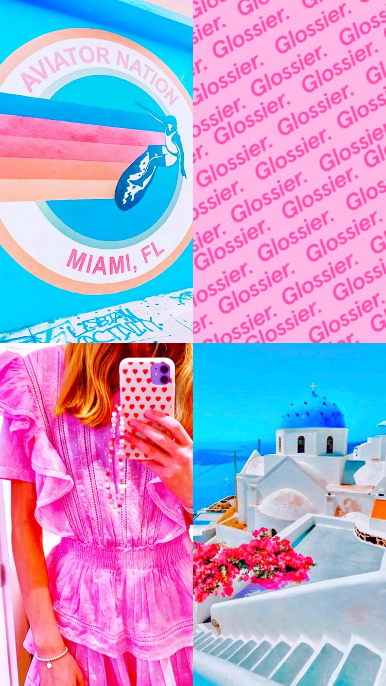 100pc Pinkblue Preppy Aesthetic Collage INSTANT DOWNLOAD - Etsy
