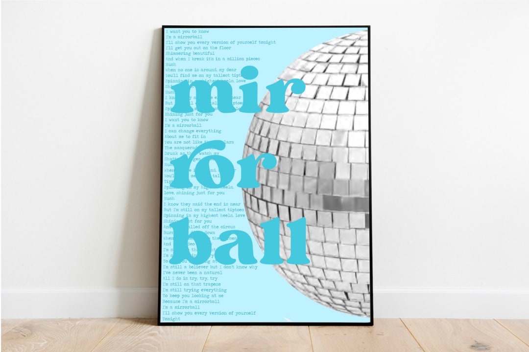 Mirrorball Swiftie Taylor Poster Lyrics Swift Disco Ball - Etsy