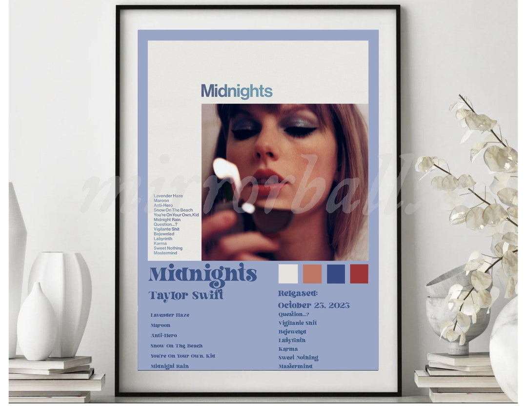 Midnights Album Cover Poster Track List Aesthetic Trendy Music Wall ...