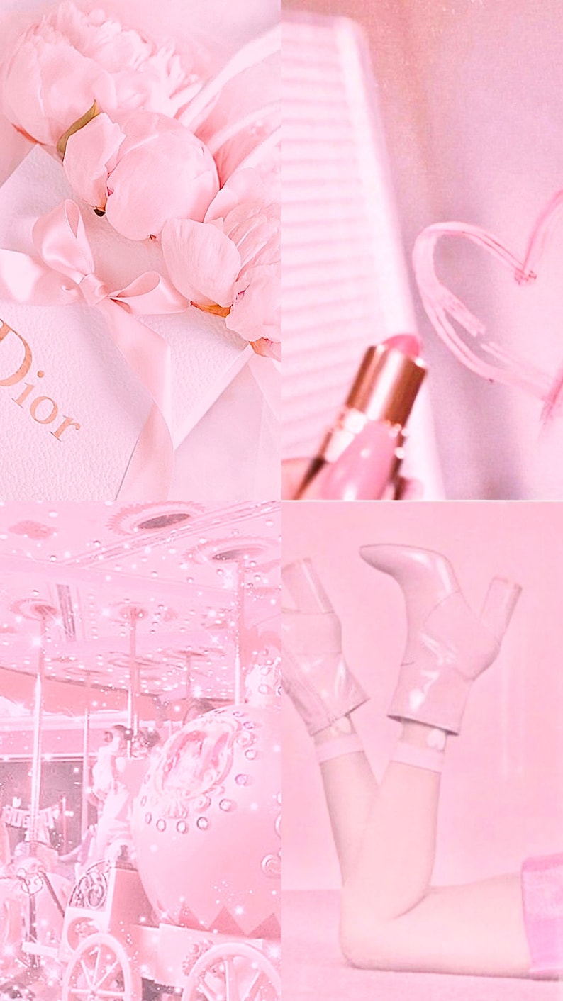 100pc Dreamy Preppy Pink Aesthetic Photo Collage INSTANT DIGITAL ...