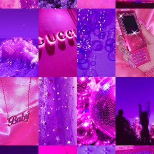 100pc Boujee Pink and Purple Aesthetic Pinterest Photo Wall - Etsy