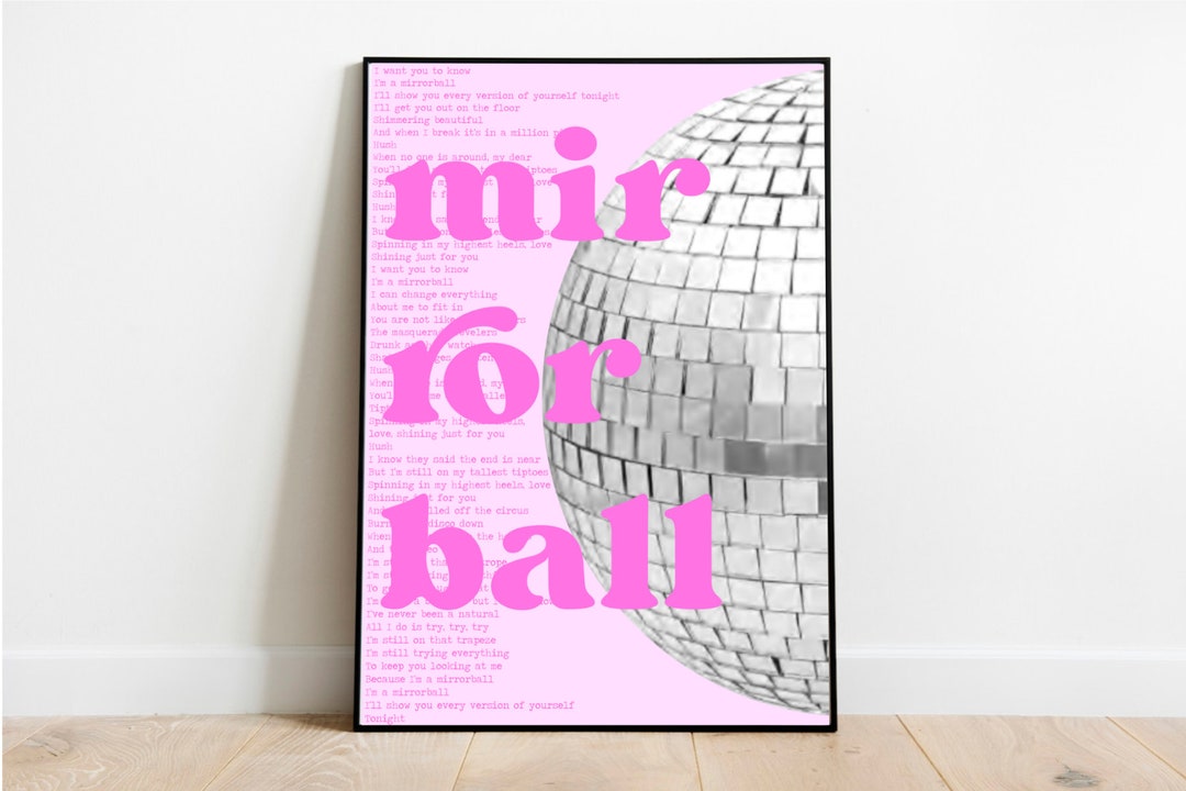 Mirrorball Poster Swiftie Taylor Lyrics Swift Disco Ball Preppy Print ...