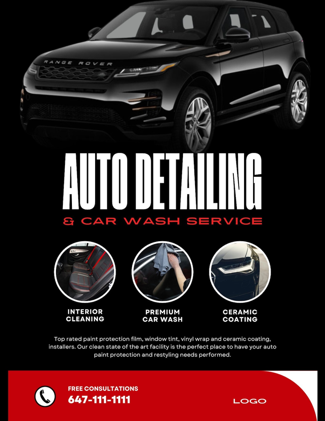 Auto Detailing Wash Flyer, Car Detailing Flyer, Automotive Services ...
