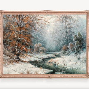 Autumn Turning to Winter | First Snowfall River | Landscape Christmas ...