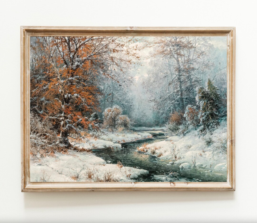 Autumn Turning to Winter | First Snowfall River | Landscape Christmas ...