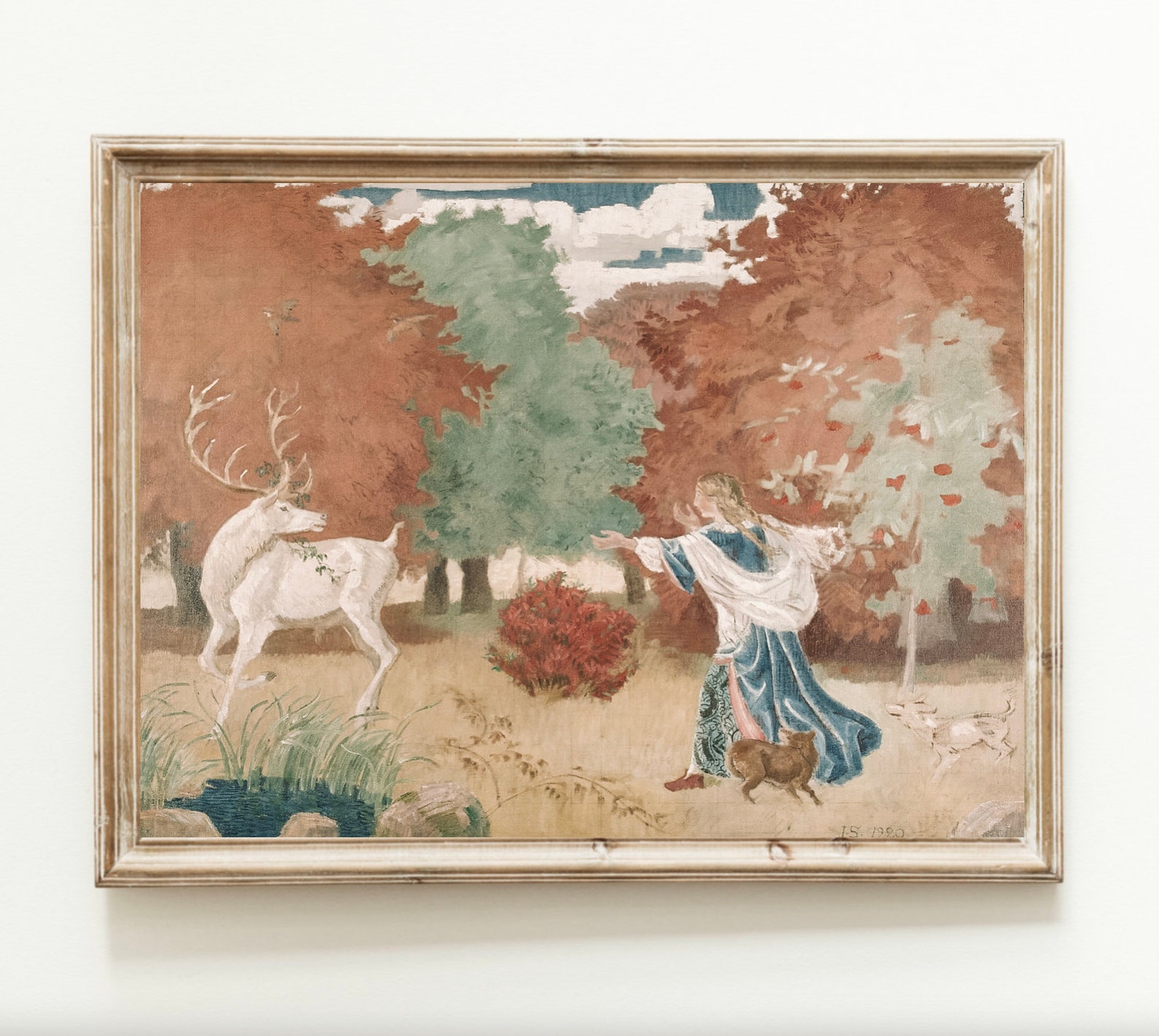 Nordic Folklore White Stag Deer Autumn Winter Enchanted Fairy Christmas ...