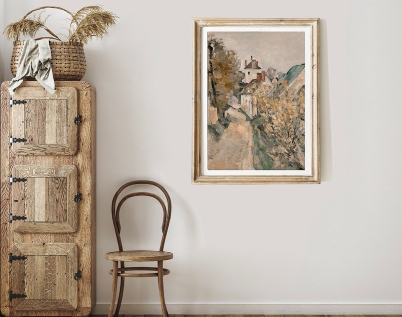 Vintage French Cityscape Autumn France Cottage Core Decor House Village ...