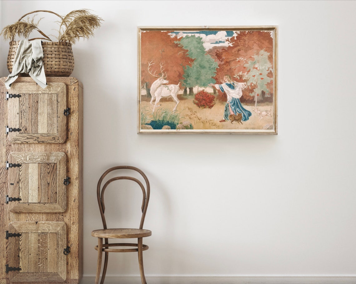 Nordic Folklore White Stag Deer Autumn Winter Enchanted Fairy Christmas ...