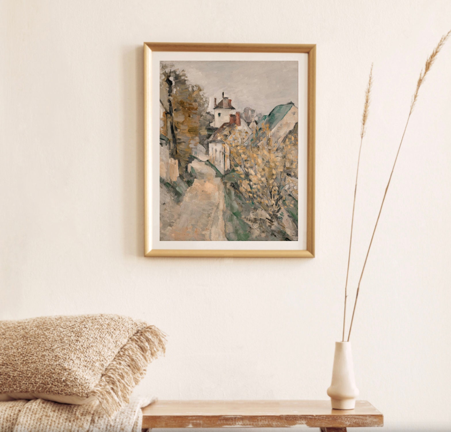 Vintage French Cityscape Autumn France Cottage Core Decor House Village ...