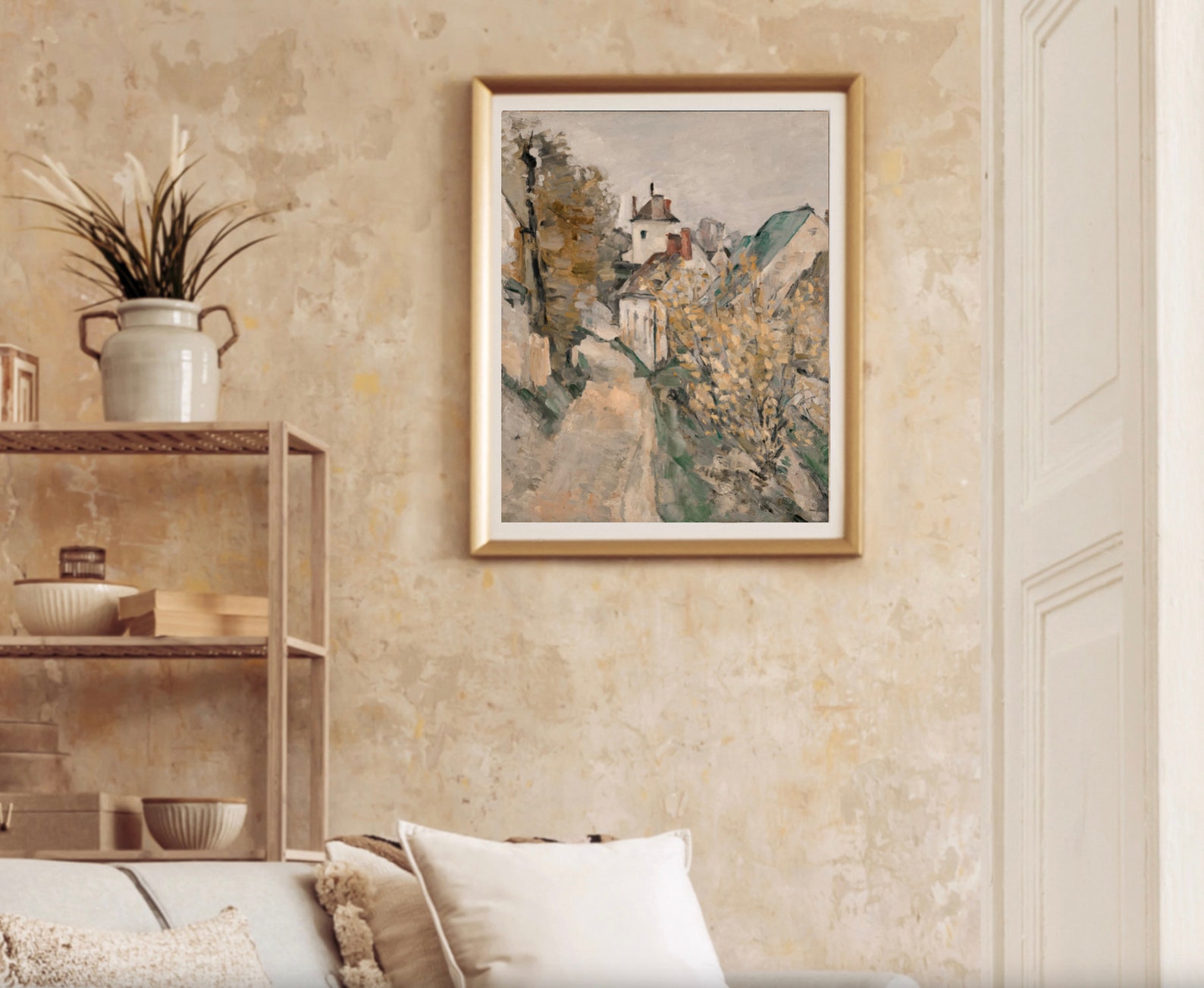 Vintage French Cityscape Autumn France Cottage Core Decor House Village ...