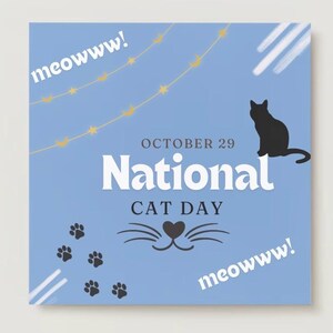 National Cat Day Card Printable - Etsy