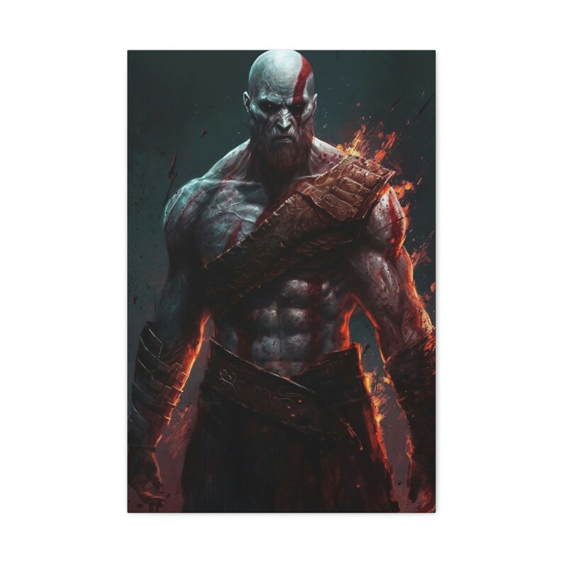 God of War spartan Rage Kratos Canvas Art Print - Etsy
