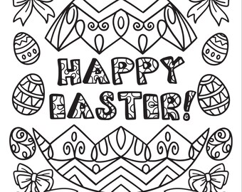 Spring / Easter Themed Colouring Pages for Adults 18 Smaller - Etsy