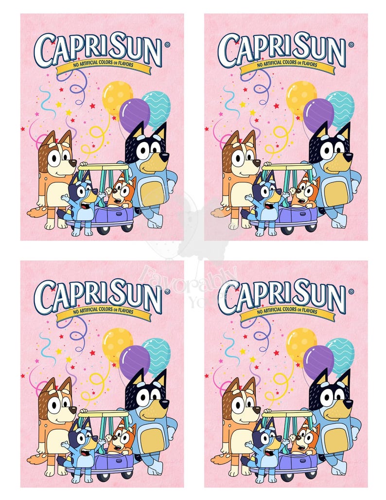 Editable Capri Sun Label - Instant Download for Any Theme- Blue Aussie ...