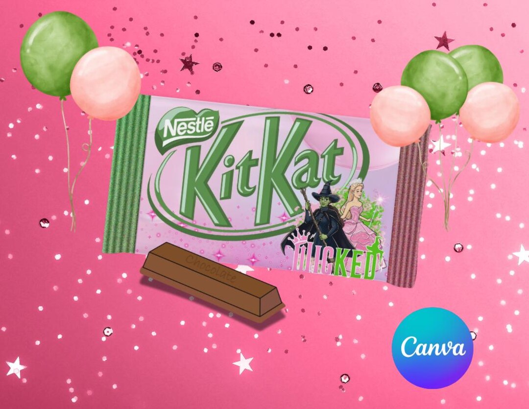 Editable Kitkat Template – Wicked Party Theme – Green Witch Birthday ...