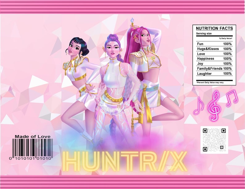 Kpop Demon Hunters Inspired//huntr/x//editable Chip Bag//party Favors ...